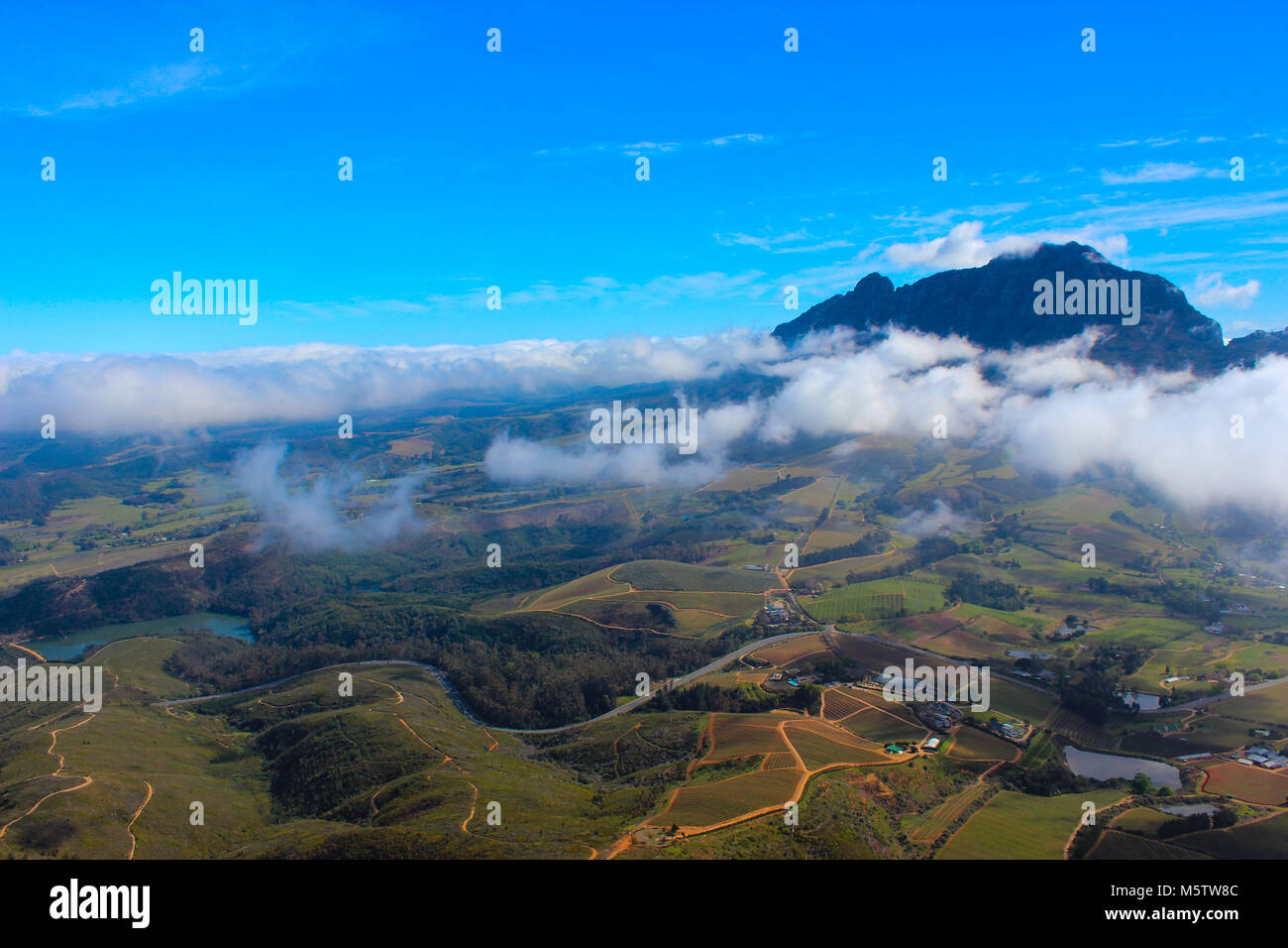 Simonsberg mountain from Botmaskop summit - Cape Winelands, South ...
