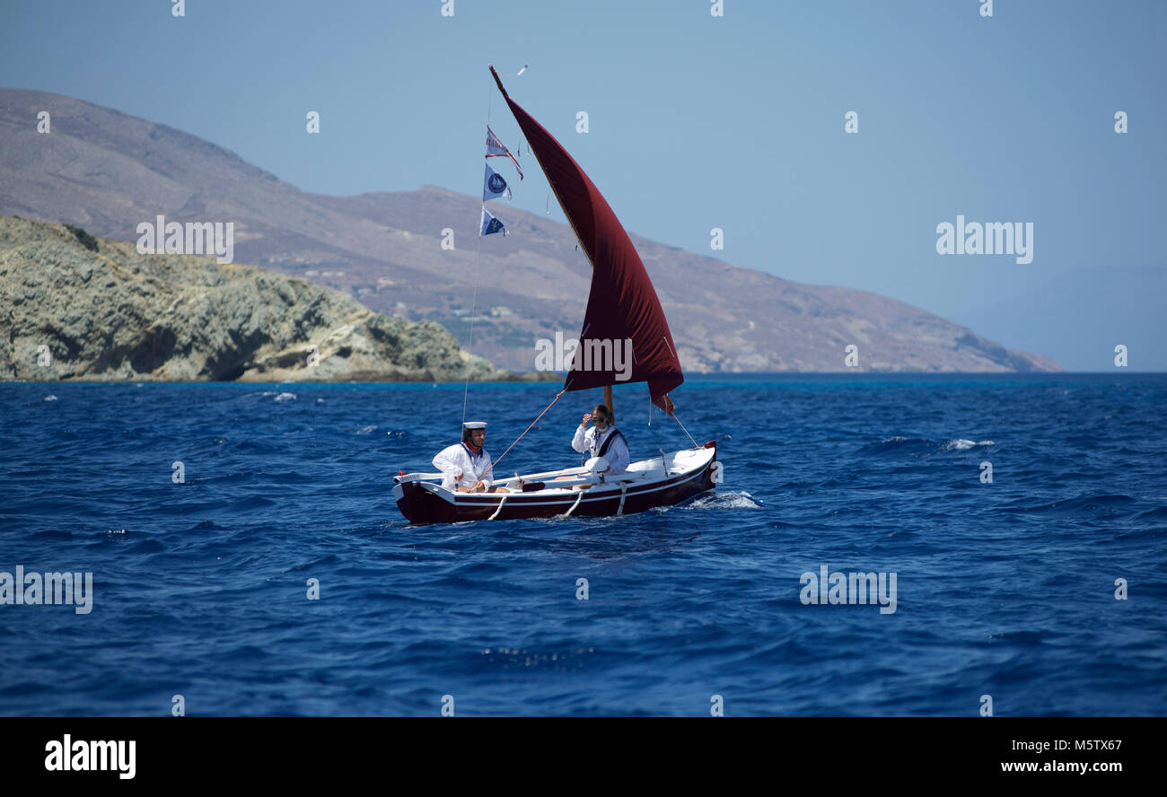 Isabella M sailing off Syros at the start of the Cyclades Classic Yacht ...