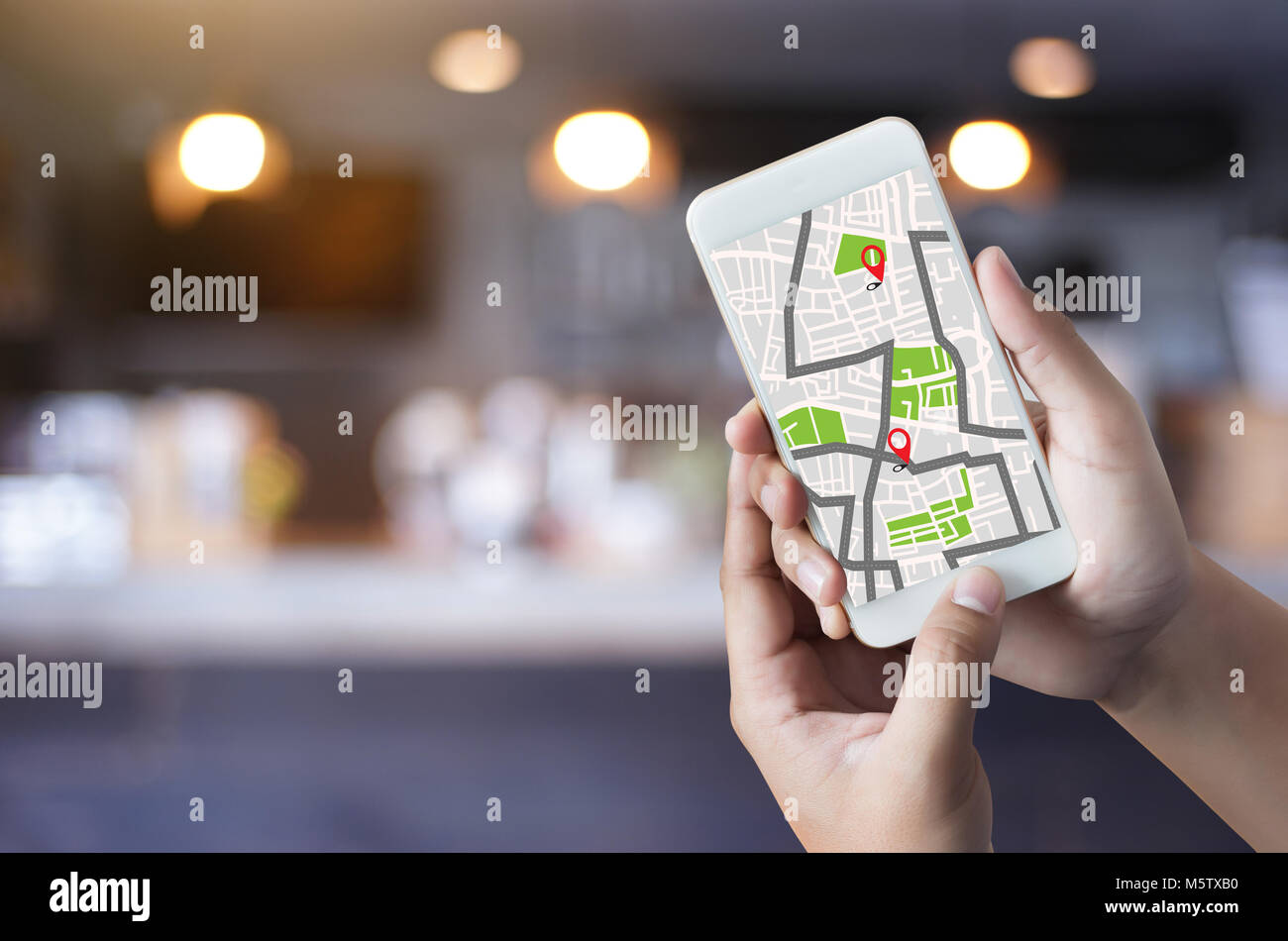 GPS Map to Route Destination network connection Location Street Map ...