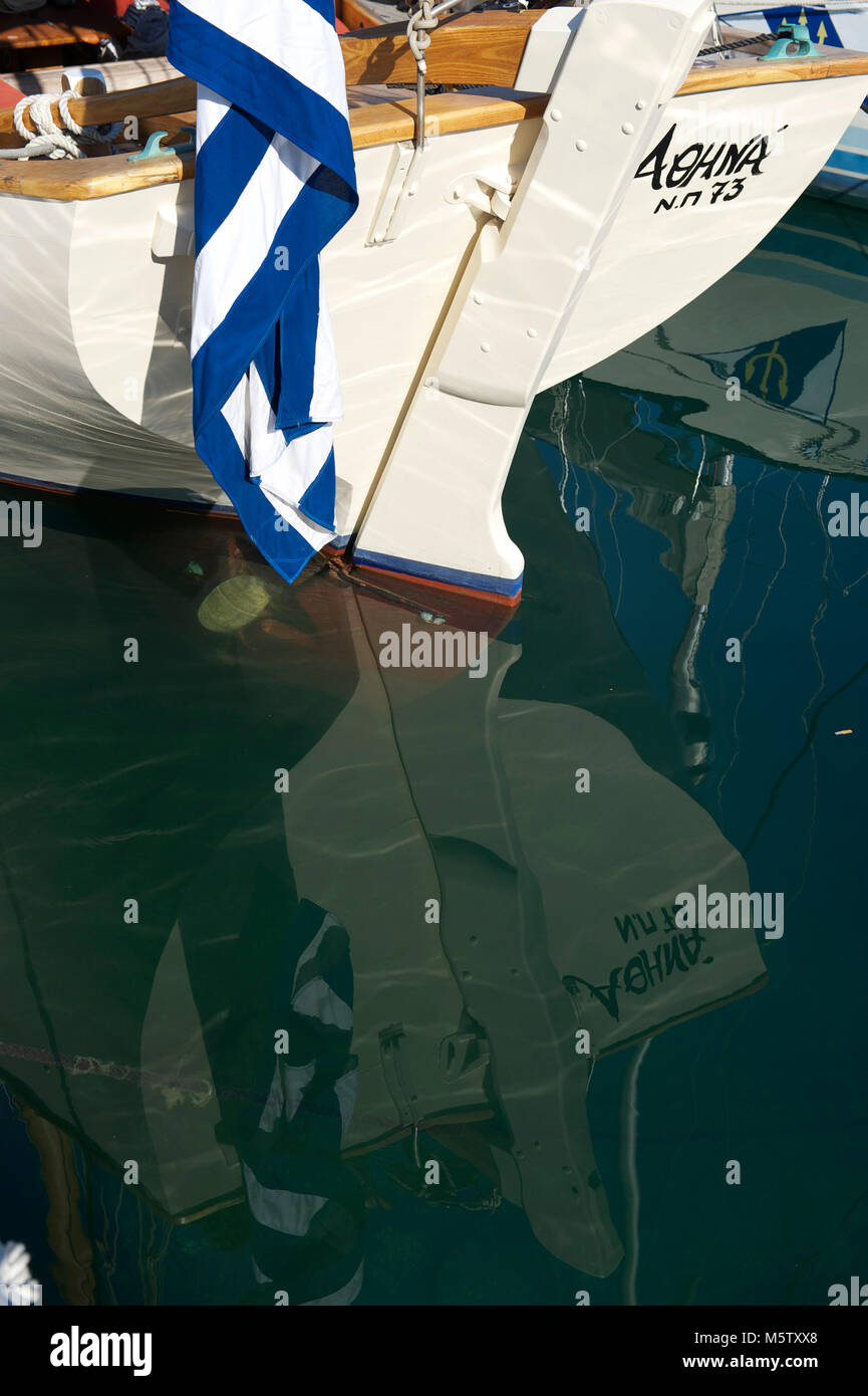 The yacht Athena, a modern replica of a traditional Greek sponge ...