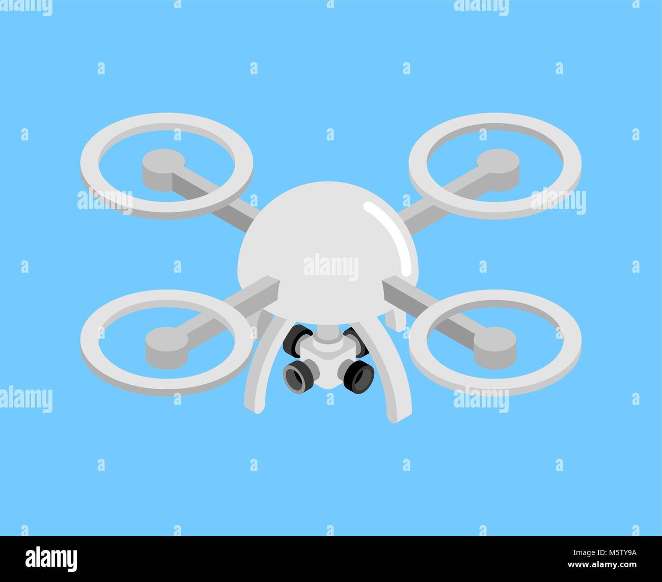 Quadrocopter with camera isometry isolated. unmanned aerial vehicle ...