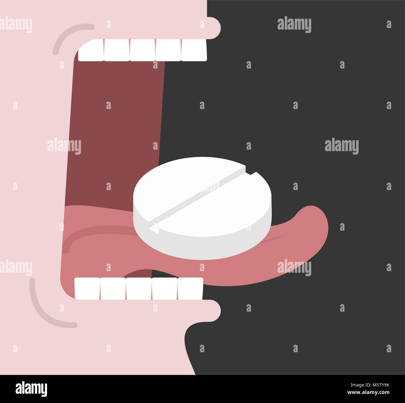 Tablets in tongue. Container for medicines. treatment Stock Vector ...