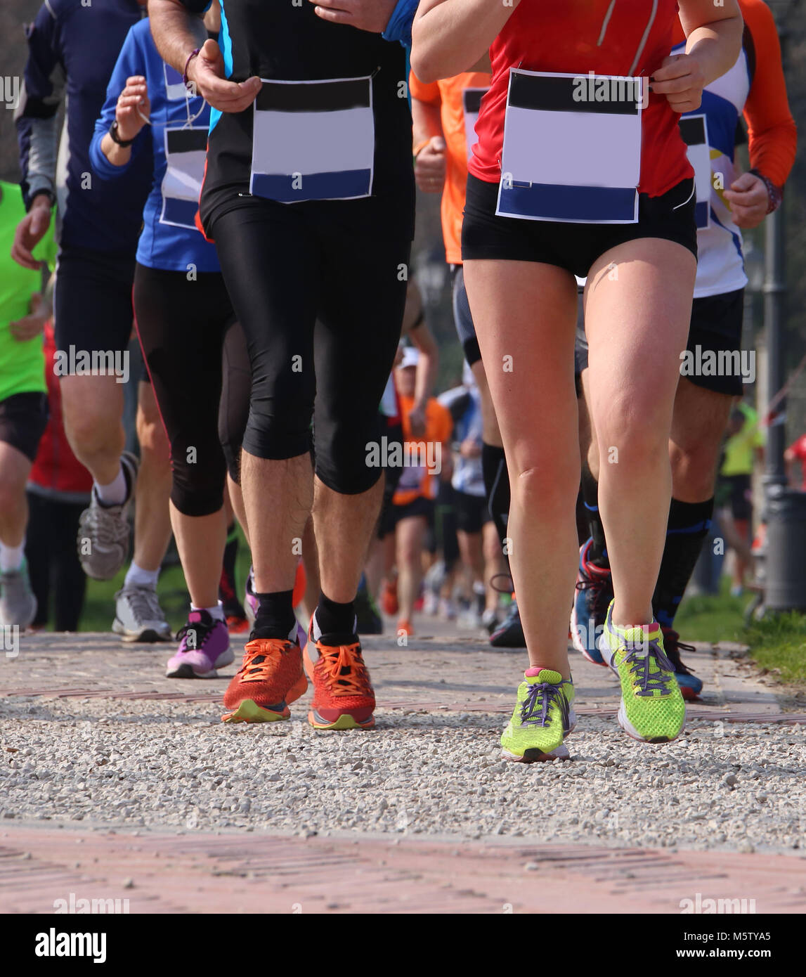many legs of runners during the foot race Stock Photo - Alamy