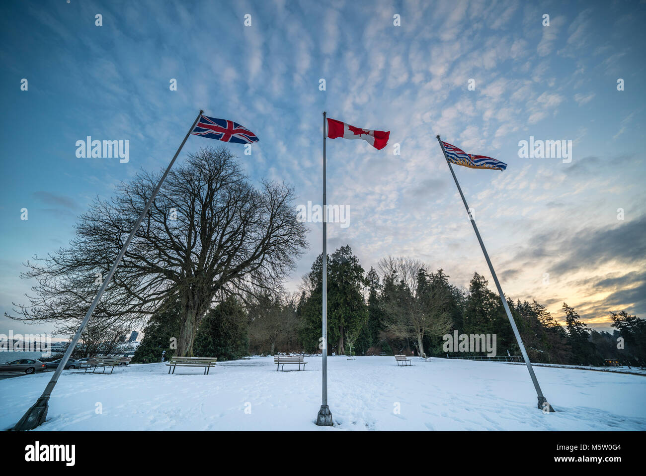 Canadian Flag flying high Stock Photo - Alamy