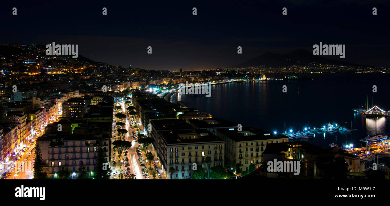 Naples by night Stock Photo - Alamy