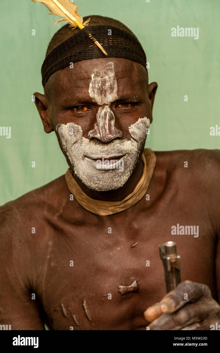 Man Mursi Tribe Scarification Omo High Resolution Stock Photography and ...