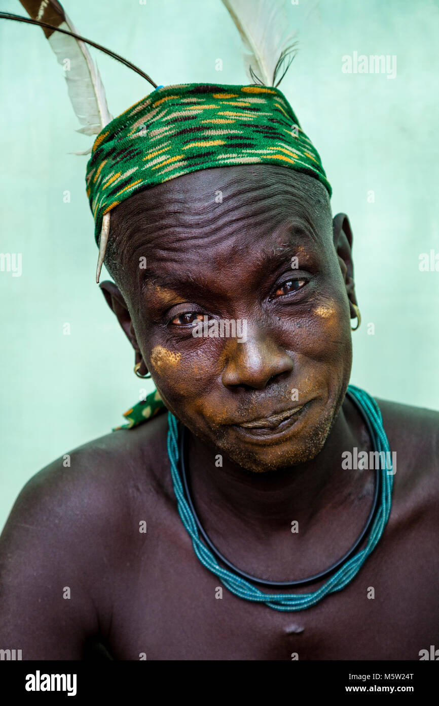 A Portrait Of A Man From The Mursi Tribe, Mursi Village, Omo Valley ...