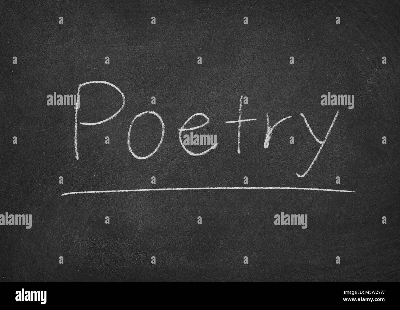 poetry concept word on a chalkboard background Stock Photo - Alamy