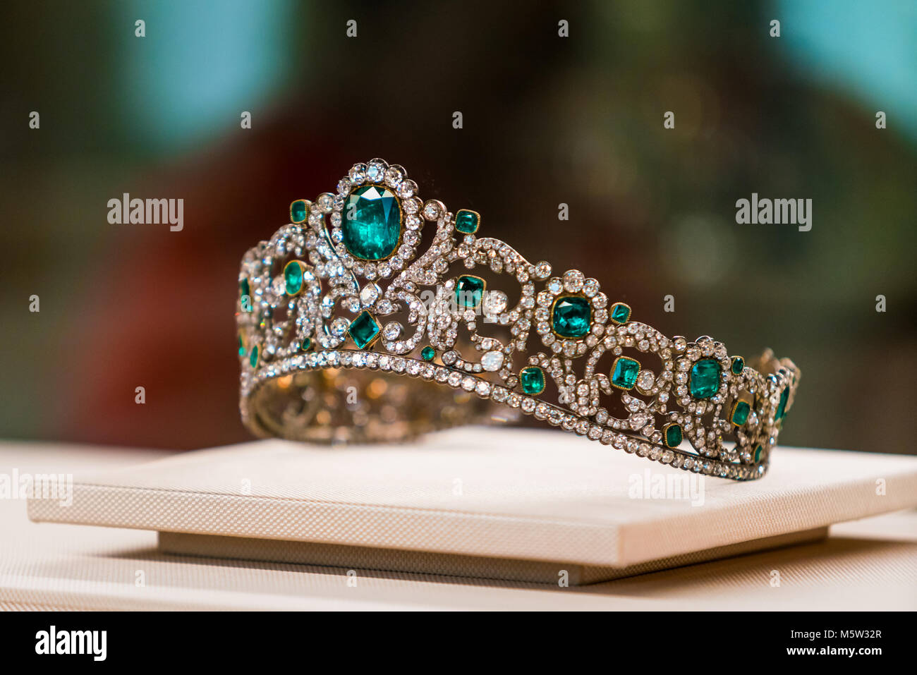 PARIS, FRANCE - FEBRUARY 15, 2018: King Crown jewels in Louvre, Paris ...