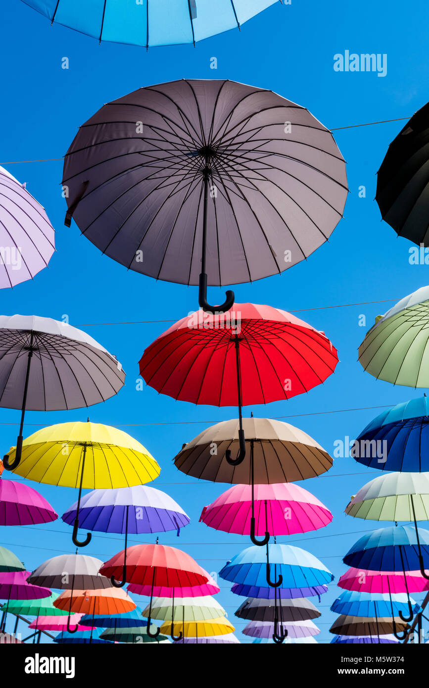 Colorful umbrellas background. The sky of colorful umbrellas Stock ...