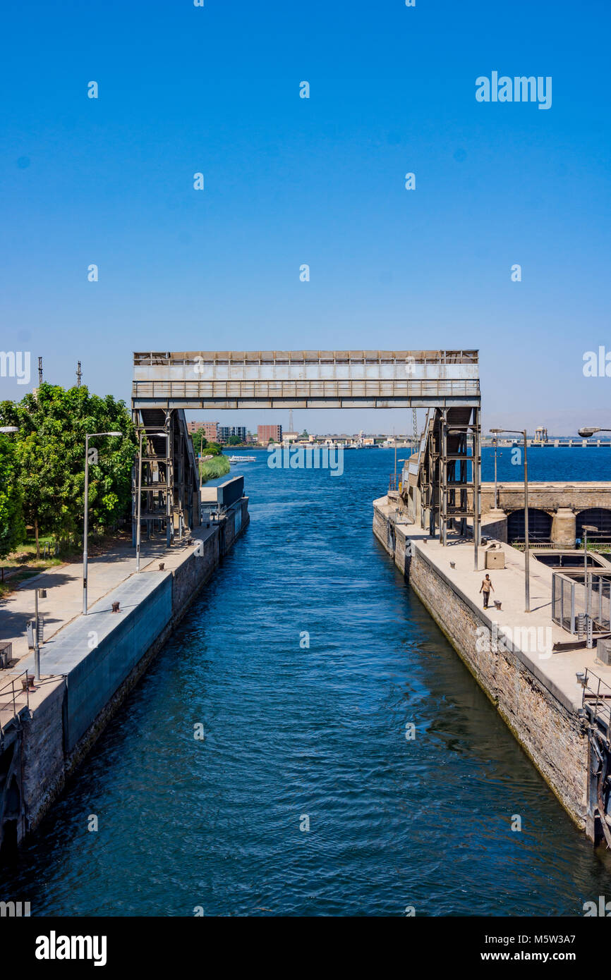 Sluice gate on the Nile river, Egypt Stock Photo - Alamy