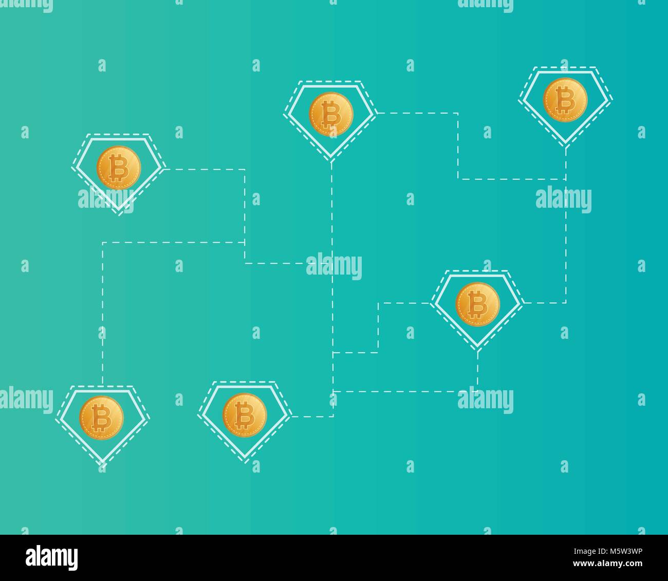 Bitcoin cryptocurrency network concept background style Stock Vector ...