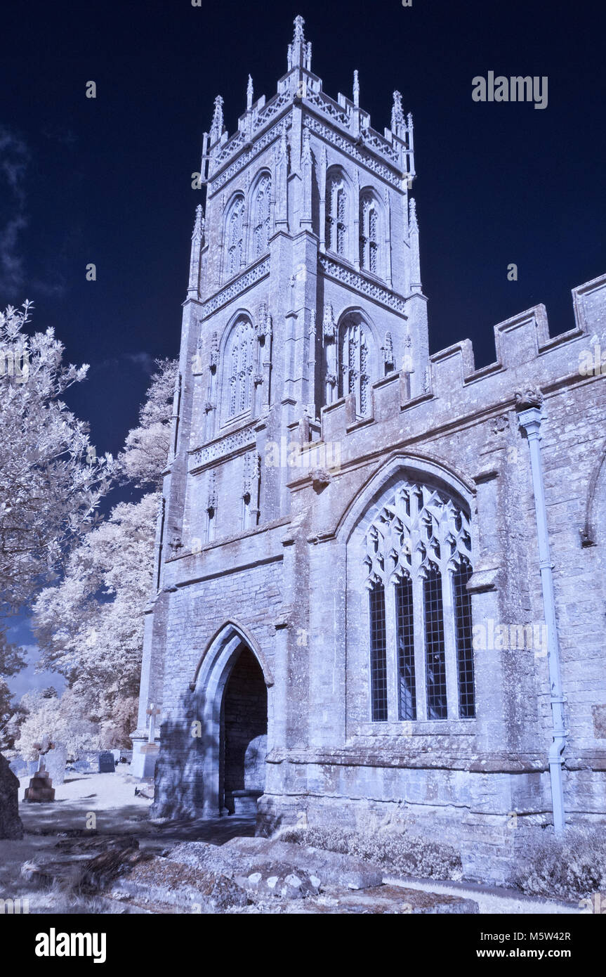infrared picture of the tower of the Grade 1 listed church of St Mary ...
