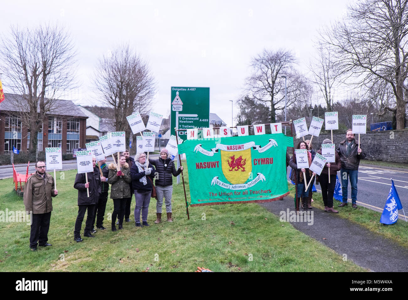 Powys, Wales, UK. 21st February, 2018.NASUWT,union, Teachers take ...