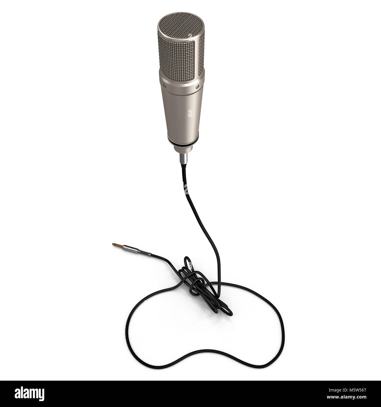 Classic Studio Microphone on white. 3D illustration Stock Photo - Alamy