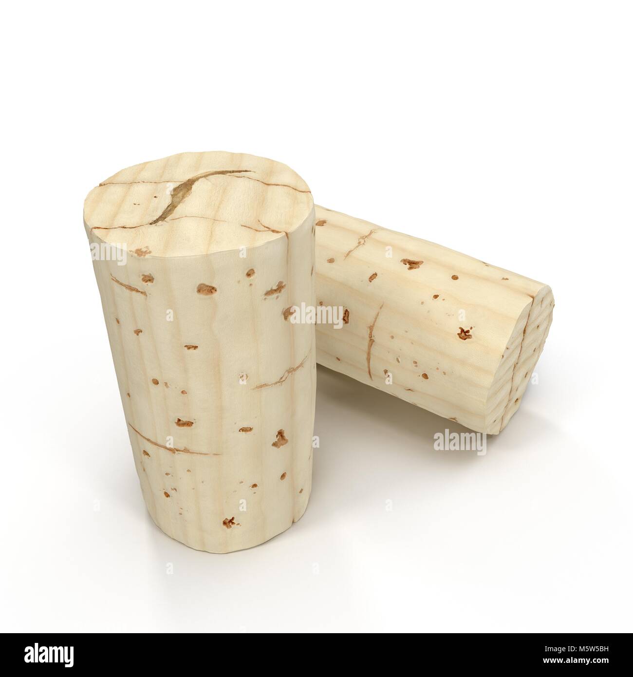 Used Wine Cork on white. 3D illustration Stock Photo - Alamy