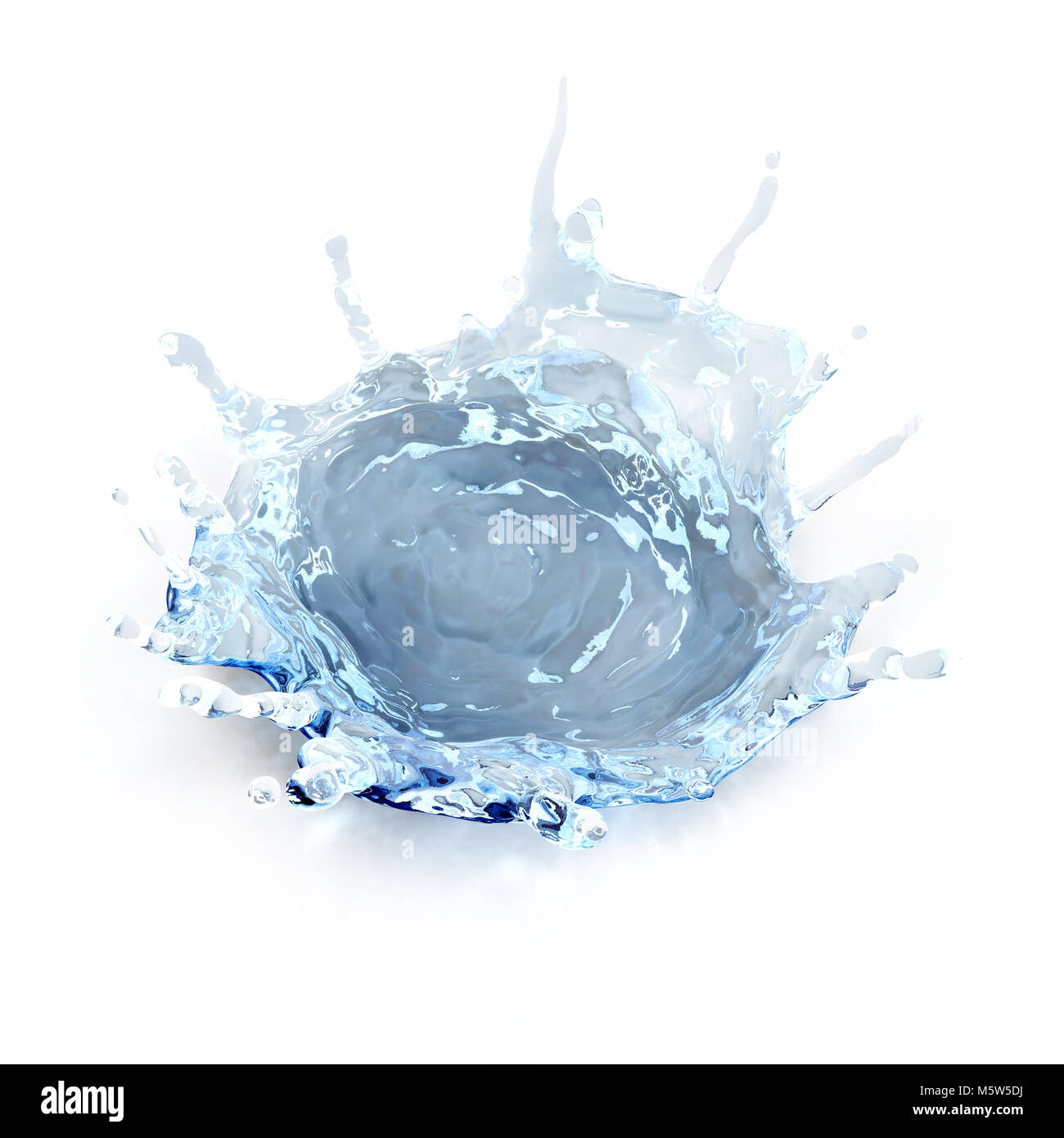 water splash with ripple isolated on white. 3D illustration Stock Photo ...