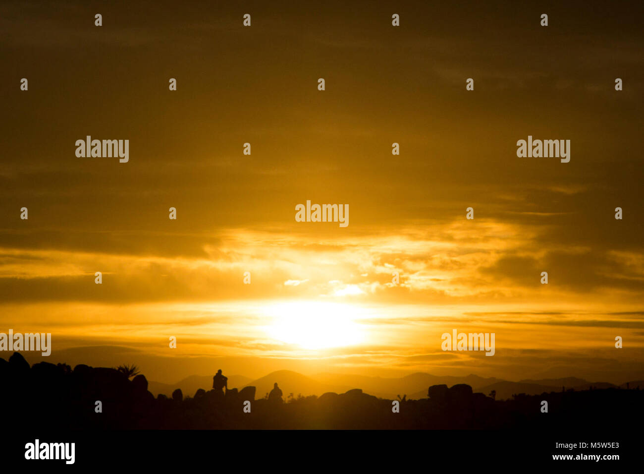 Sunset at Jumbo Rocks campground Stock Photo - Alamy
