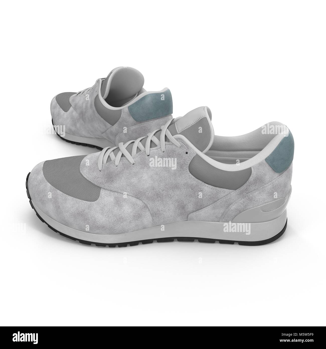 pair of sport trainers isolated on white. Side view. 3D illustration ...