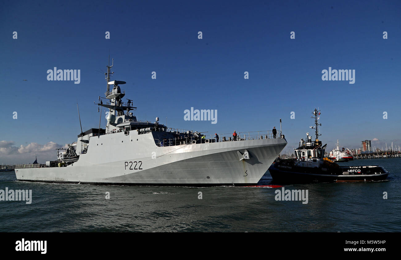 HMS Forth, the first of the Royal Navy's next generation offshore ...