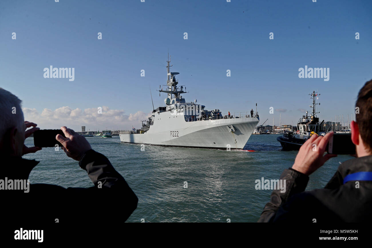 HMS Forth, the first of the Royal Navy's next generation offshore ...