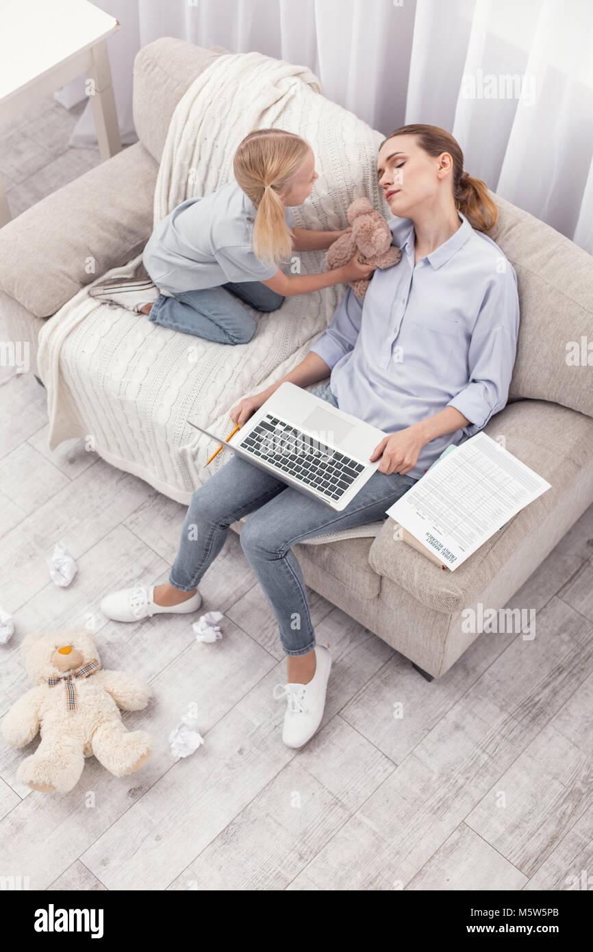 Exhausted mother and daughter hi-res stock photography and images - Alamy