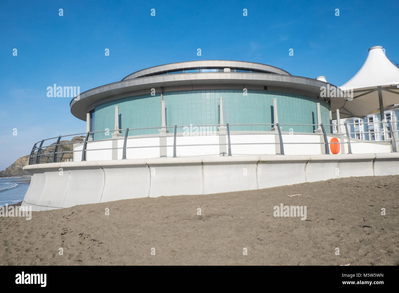 new,Bandstand,Aberystwyth Beach,Aberystwyth,Cardigan Bay,West,Wales,U.K ...
