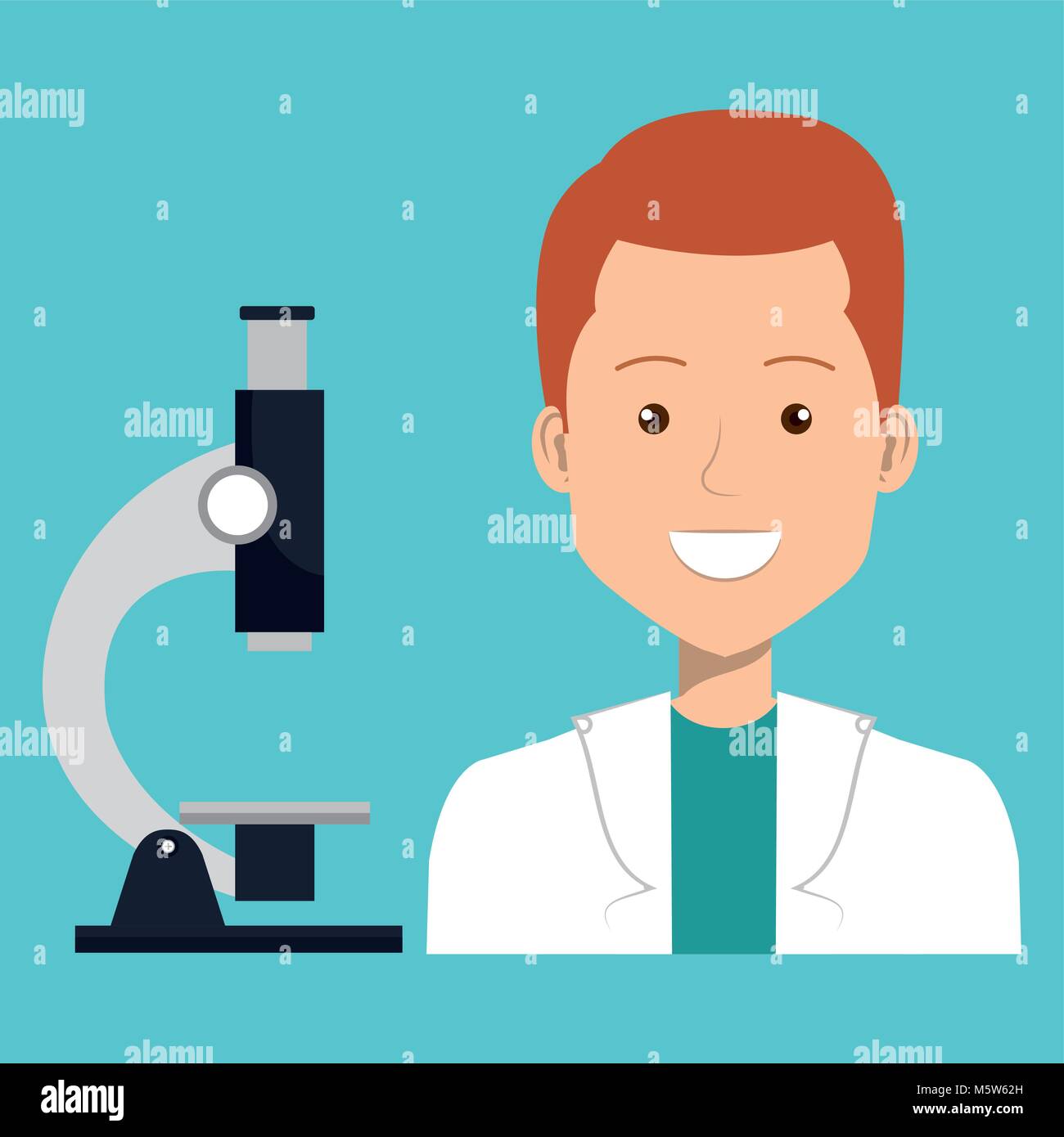 male doctor with microscope vector illustration design Stock Vector ...