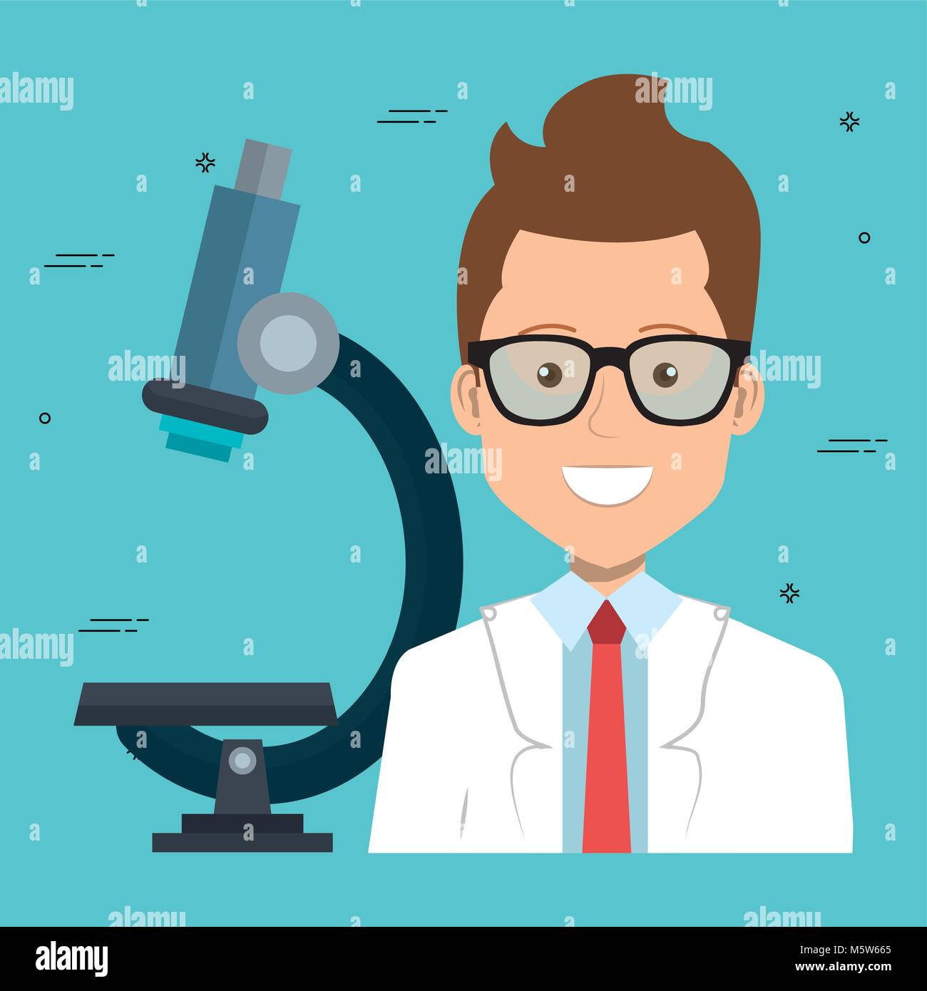 male doctor with microscope vector illustration design Stock Vector ...