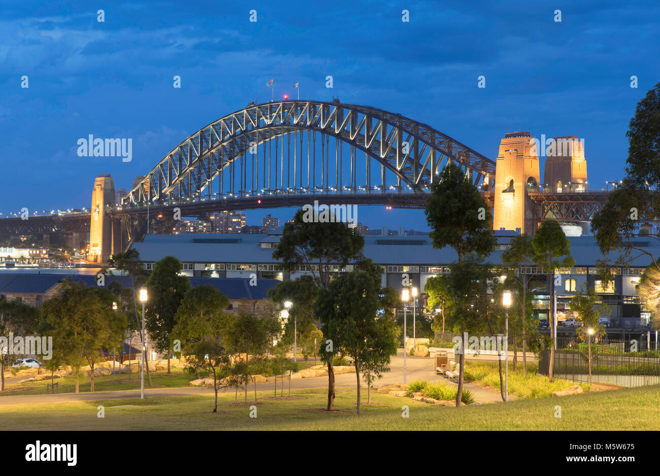 Sydney Harbour Bridge from Barangaroo Reserve, Sydney, New South Wales ...