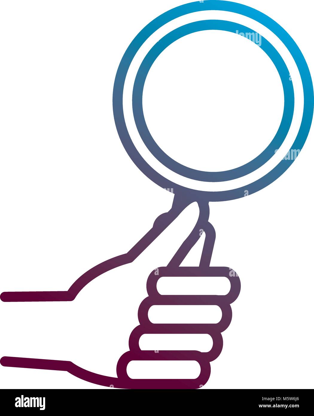 hand human with magnifying glass isolated icon vector illustration ...