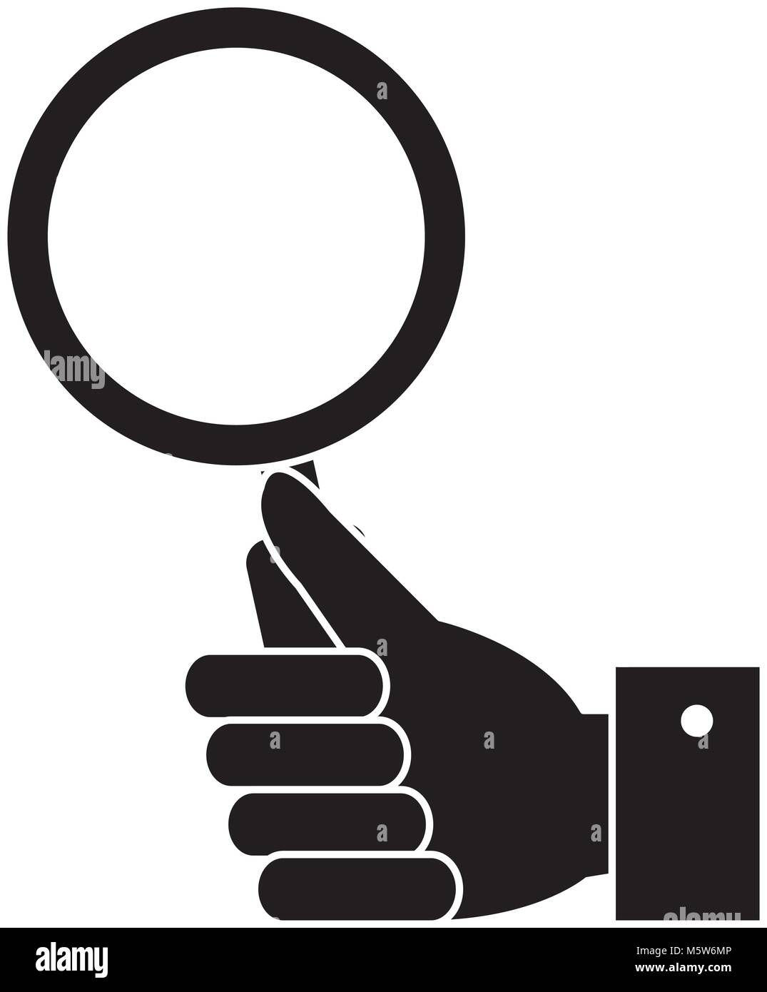 hand human with magnifying glass isolated icon vector illustration ...