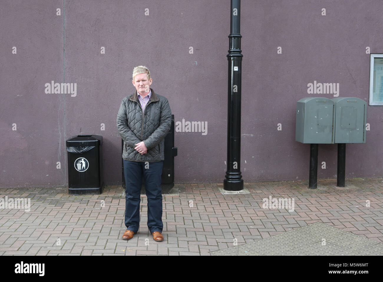 Stephen Gault stands at the spot where he was injured in the ...