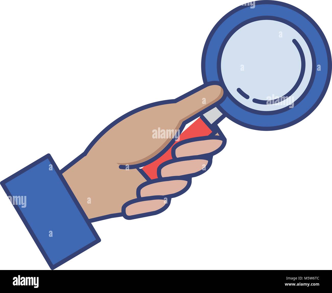 hand human with magnifying glass isolated icon vector illustration ...