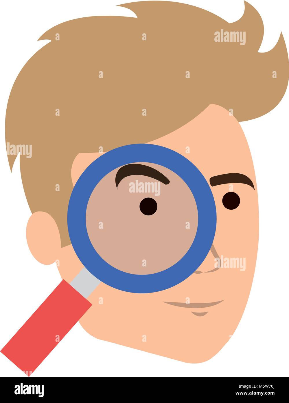 man with magnifying glass vector illustration design Stock Vector Image ...