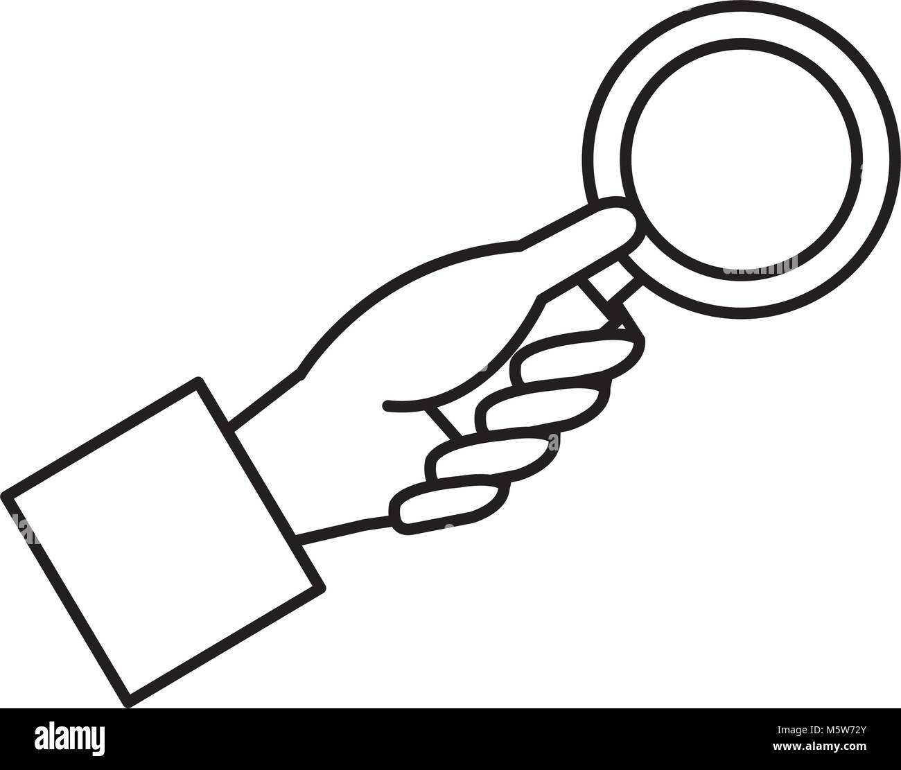 hand human with magnifying glass isolated icon vector illustration ...