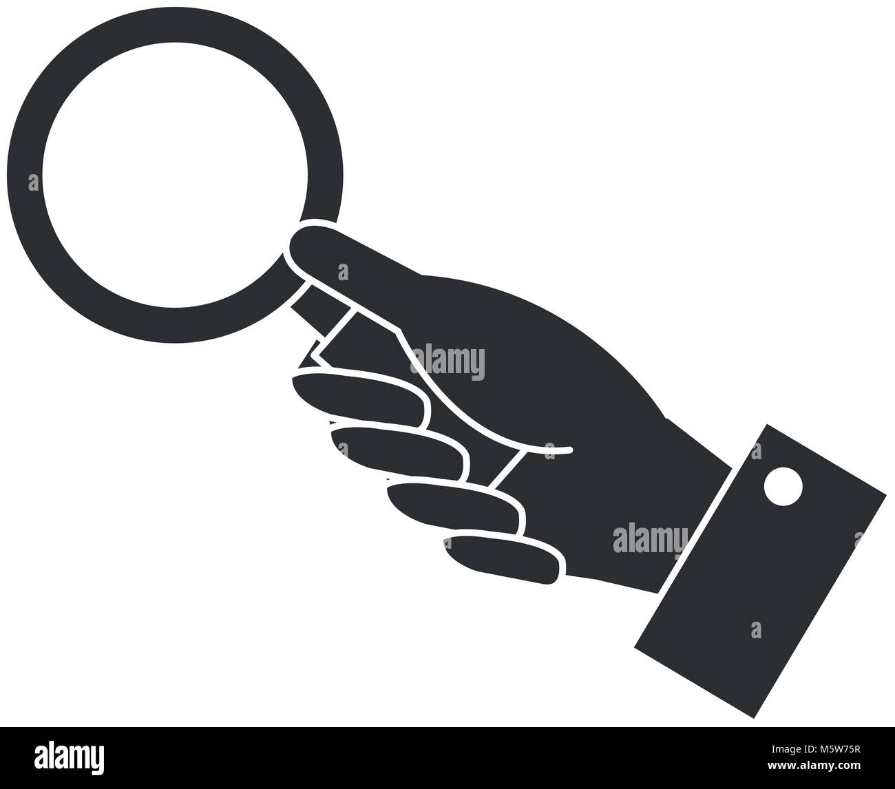 hand human with magnifying glass isolated icon vector illustration ...