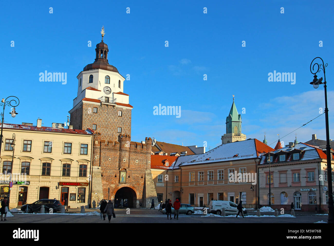 LUBLIN, POLAND - JANUARY 18, 2018: Krakow Gate (Brama Krakowska) in ...