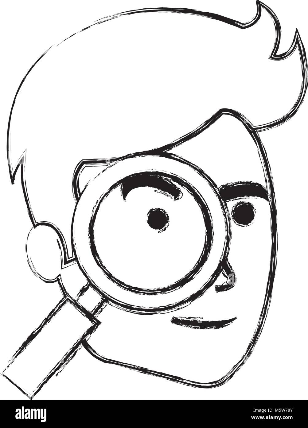 man with magnifying glass vector illustration design Stock Vector Image ...