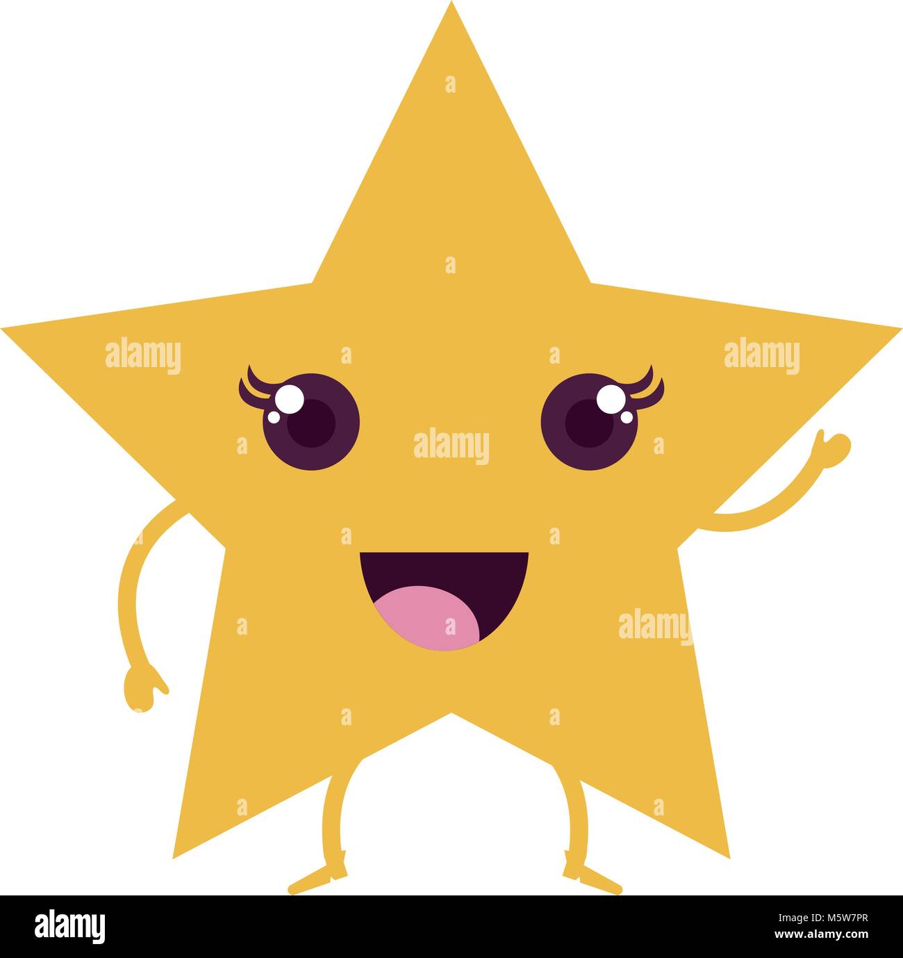 star decorative kawaii character vector illustration design Stock ...