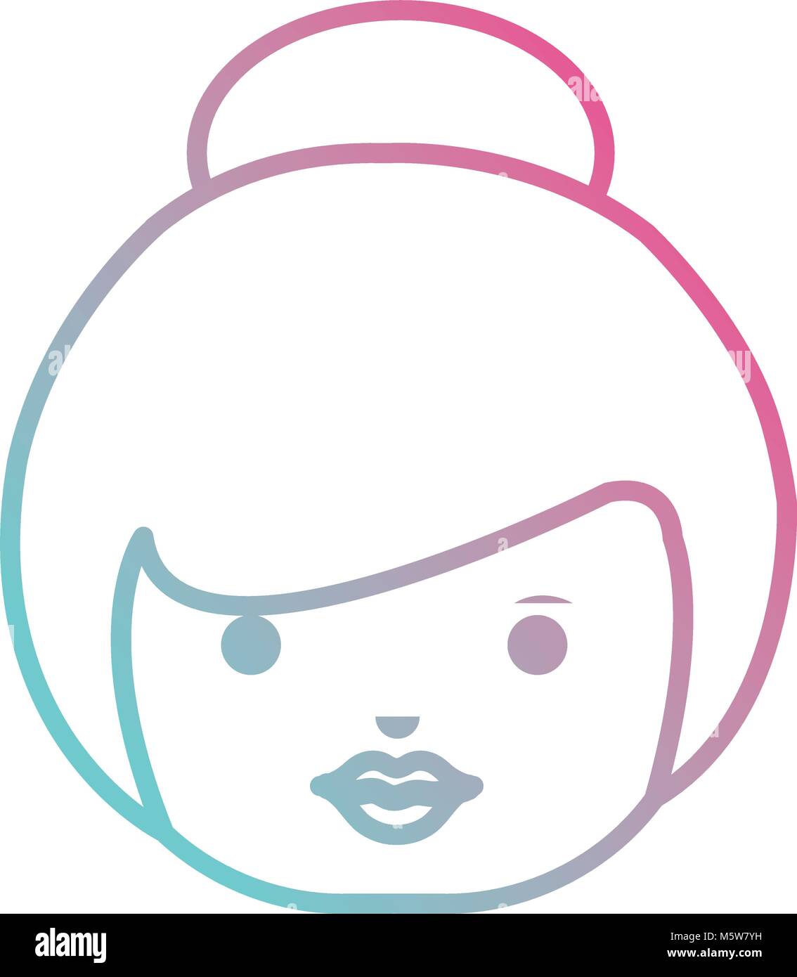 little girl head character vector illustration design Stock Vector ...