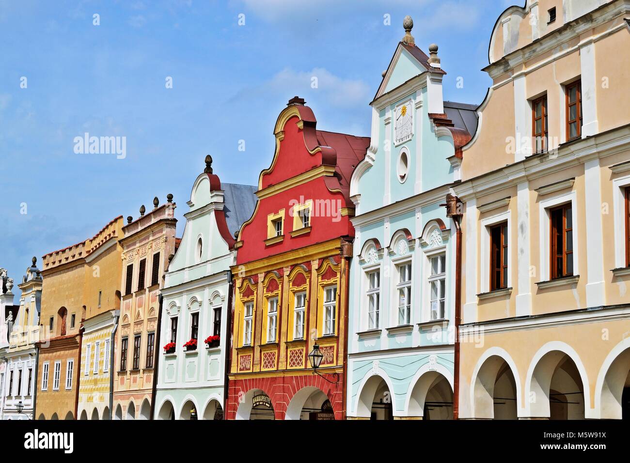 Colorful medieval houses in Telč, Czech Republic Stock Photo - Alamy