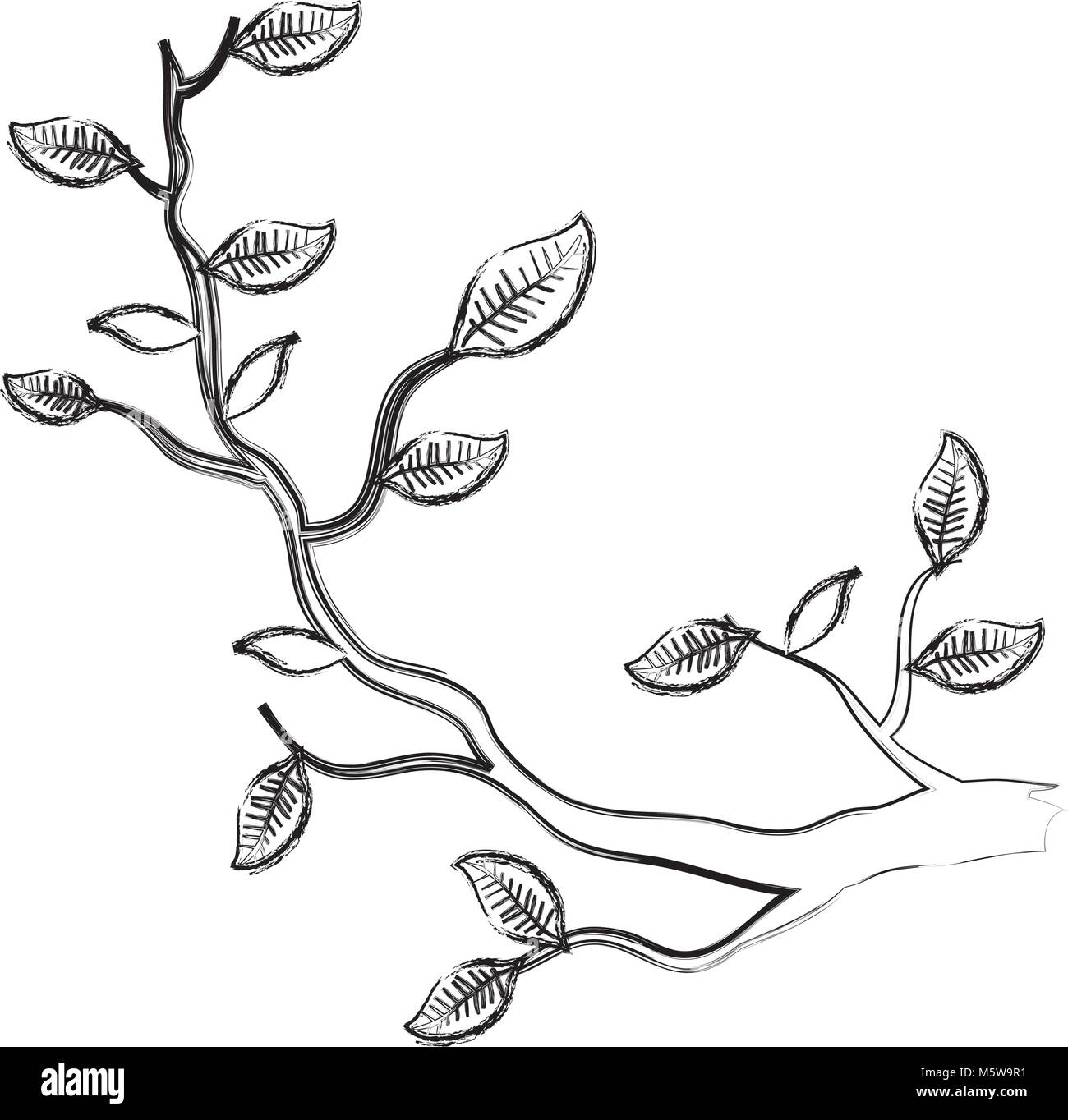 Curly tree silhouette design Cut Out Stock Images & Pictures - Alamy