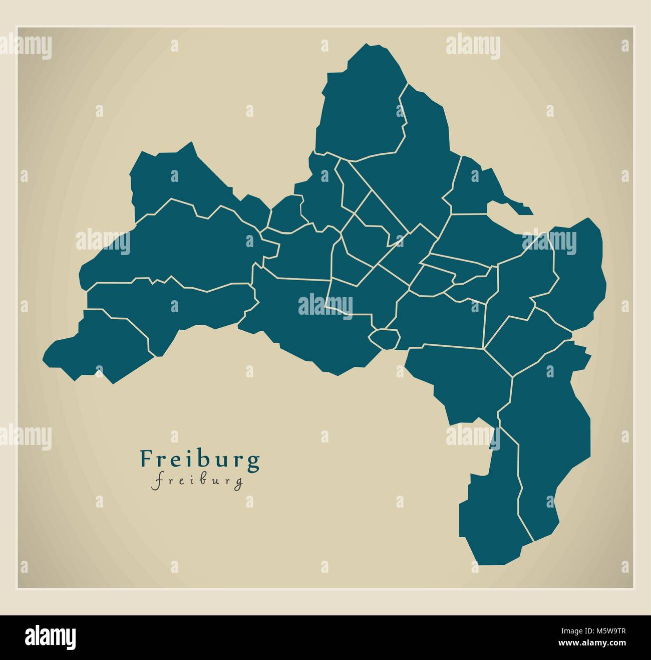 Modern City Map - Freiburg city of Germany with boroughs DE Stock Vector Image & Art - Alamy