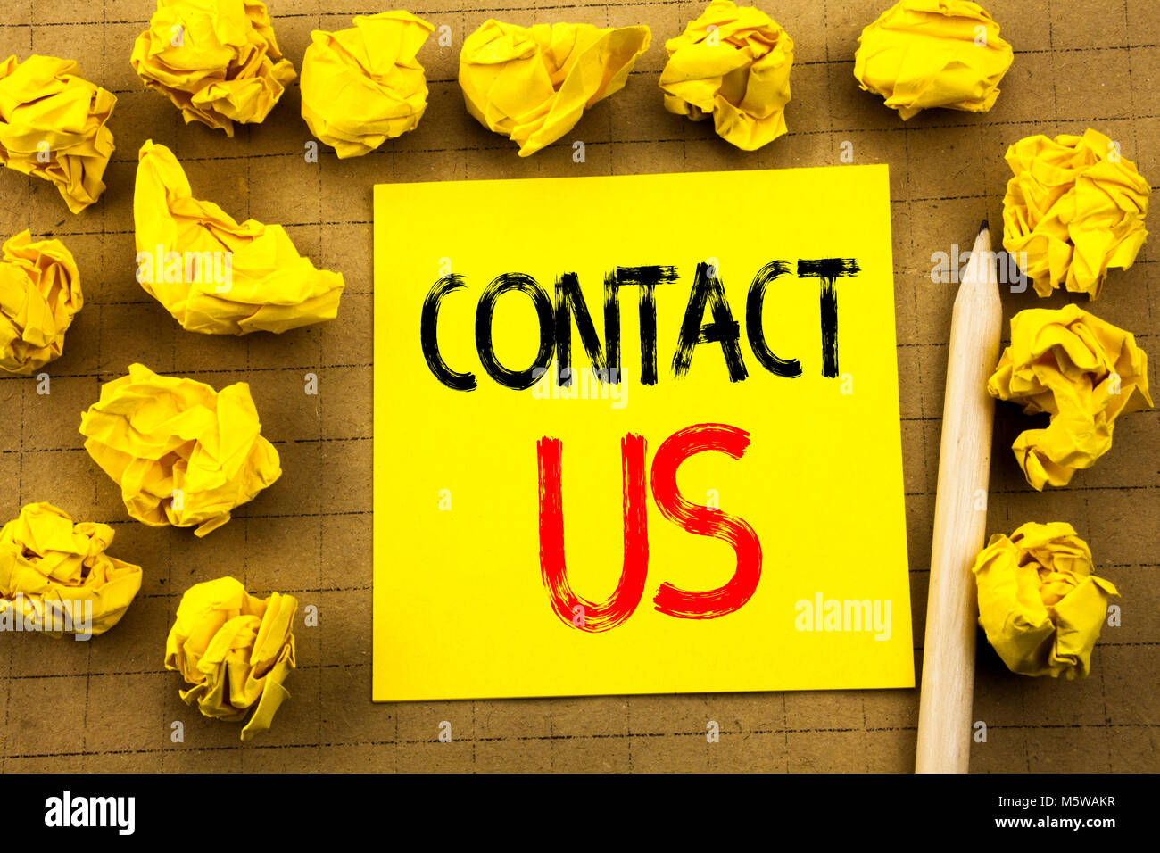 Contact Us. Business concept for Customer Support written on sticky ...