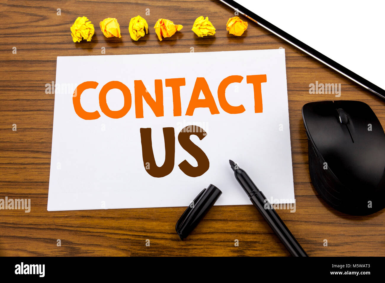 Conceptual hand writing text showing Contact Us. Business concept for ...
