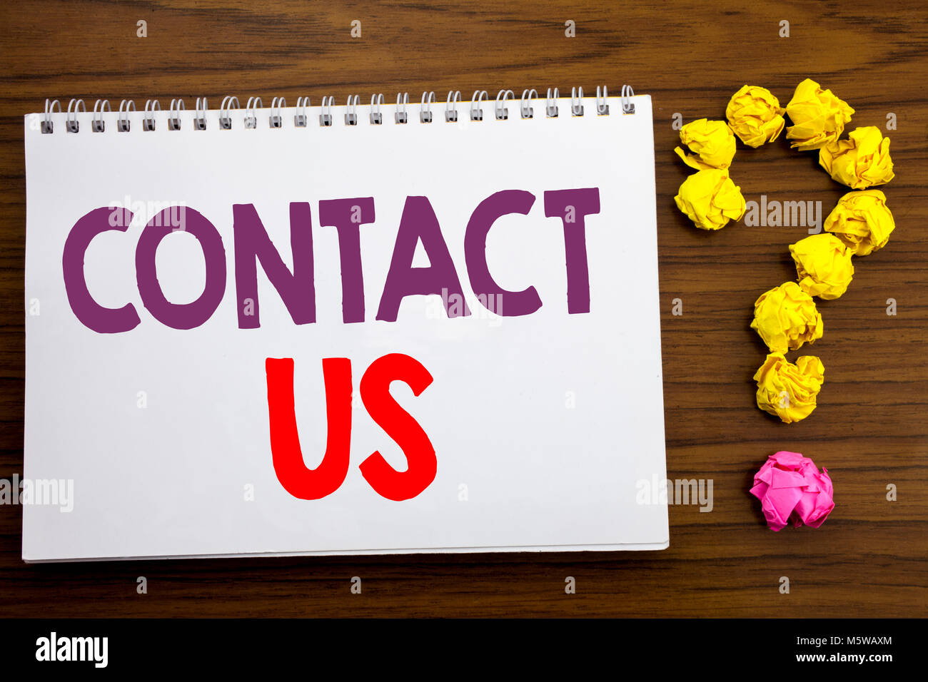 Conceptual hand writing caption inspiration showing Contact Us ...