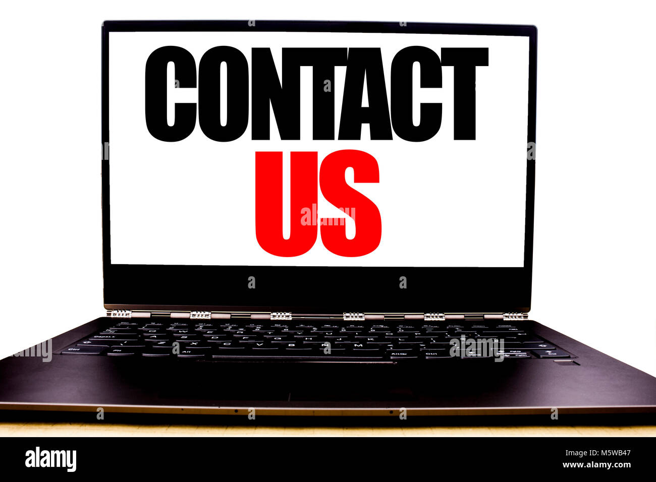 Handwritten text showing Contact Us. Business concept writing for ...