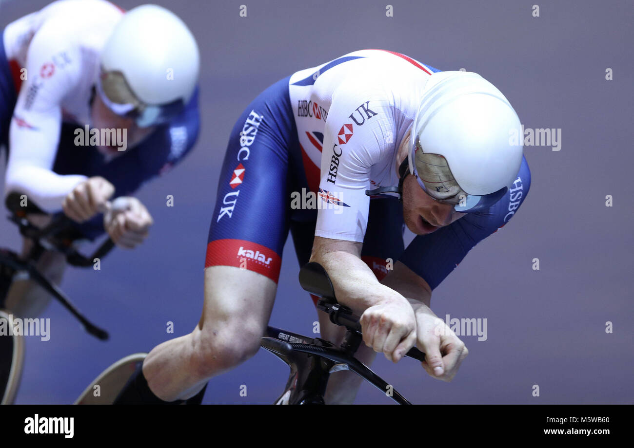 Ed Clancy with teammates from the GB Cycling men's endurance team ...