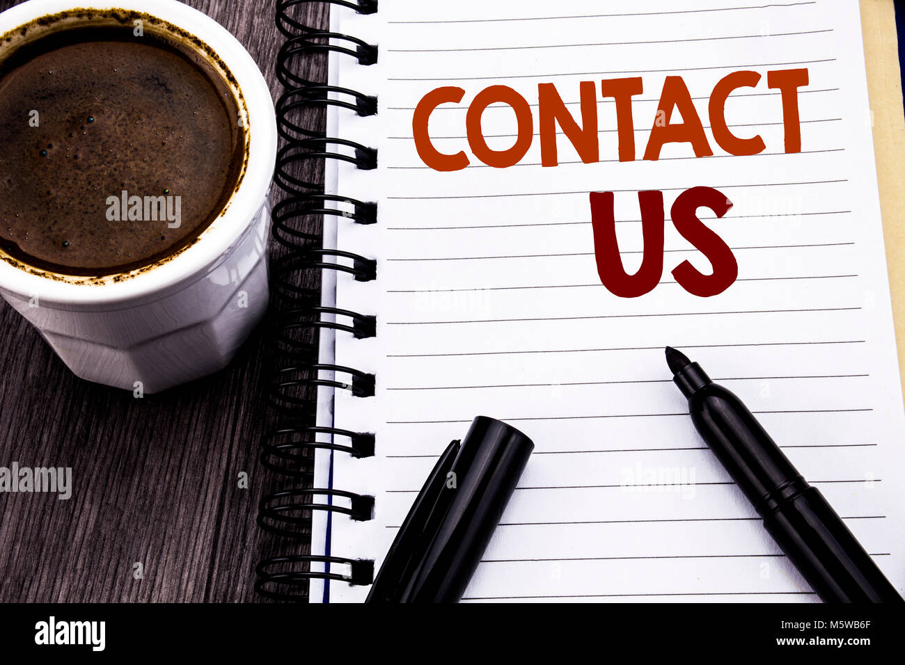 Writing text showing Contact Us. Business concept for Customer Support ...